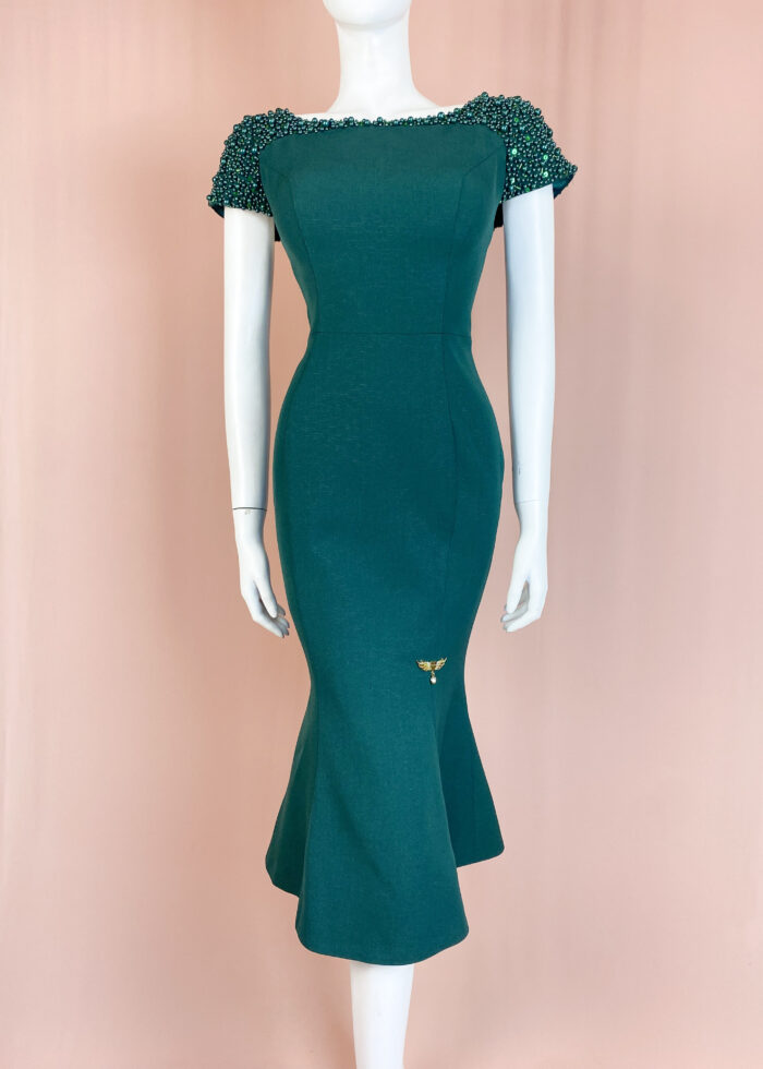 Ella Dress | Silver Glitter Mini Dress with Feathers | Phoenix V