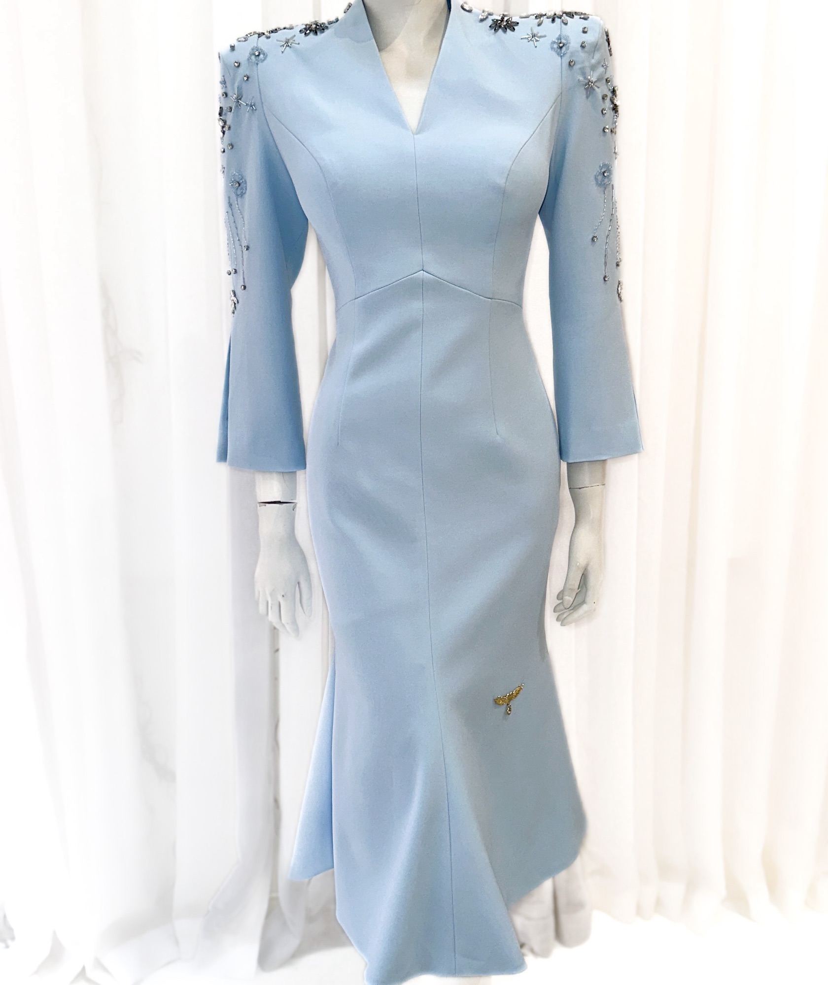 Corai Dress - Pale Blue Fishtail Dress - Phoenix V